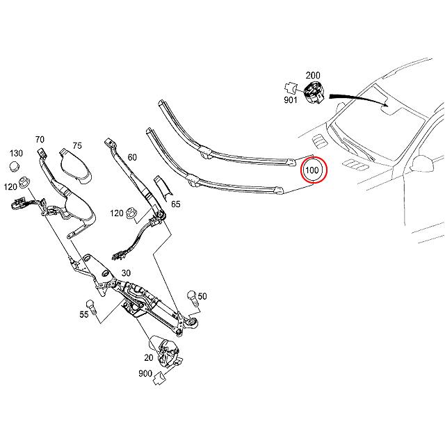 Mercedes-Benz フロント ワイパーブレード 左右セット メルセデスベンツ M/GLクラス W166 GLE350D ML350 ...