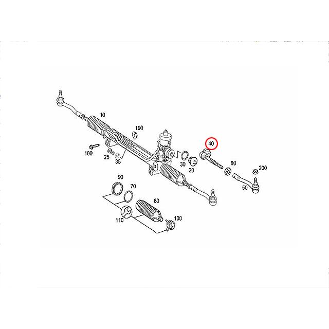 インナータイロッド 左右共通(1本) メルセデスベンツ Aクラス W168 A160 A160L A190 A210 :1683301335 ...