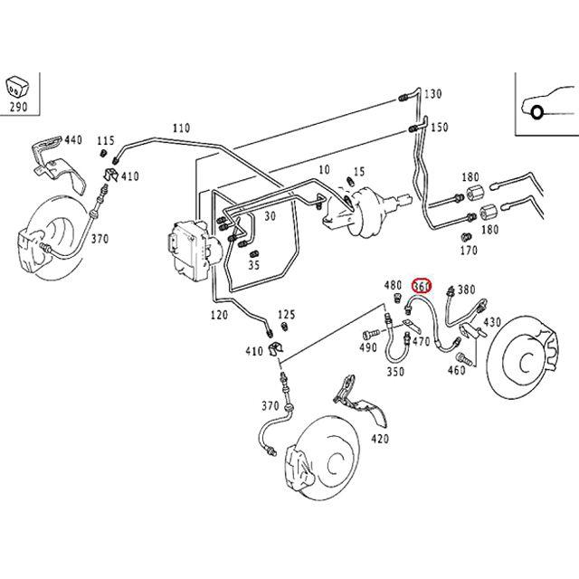 Mercedes-Benz ブレーキホース リア メルセデスベンツ Cクラス W203 C180 C200 C230 C240 C280 ...