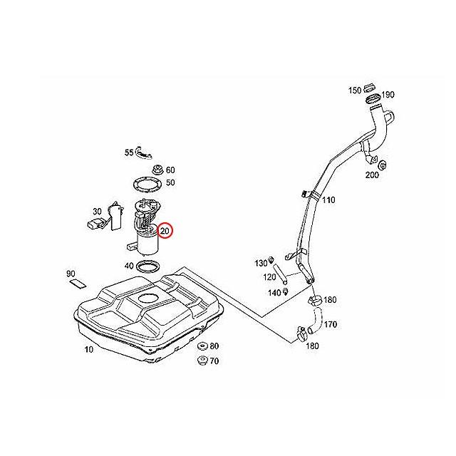 Mercedes-Benz（メルセデス・ベンツ） フューエルポンプ 燃料ポンプ Aクラス W168 A160 A160L A190 A210 ...