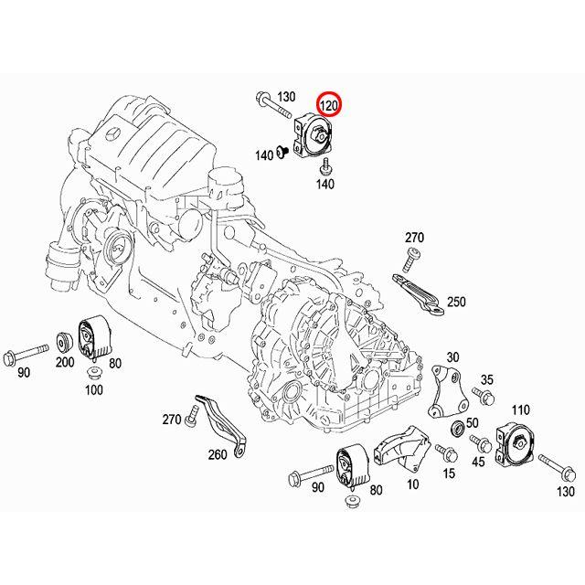 エンジンマウント ブッシュ リア 右側 メルセデスベンツ Bクラス W245 B170 B180 B200 M266 直4エンジン ...