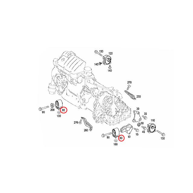 Mercedes-Benz エンジンマウントブッシュ フロント 左右共通(片側) メルセデスベンツ Bクラス W245 B200 : セント ...