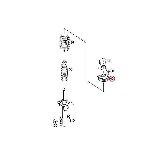 Mercedes-Benz アッパーマウント フロント メルセデスベンツ Aクラス W169 A170 A180 A200 : セントピア ...