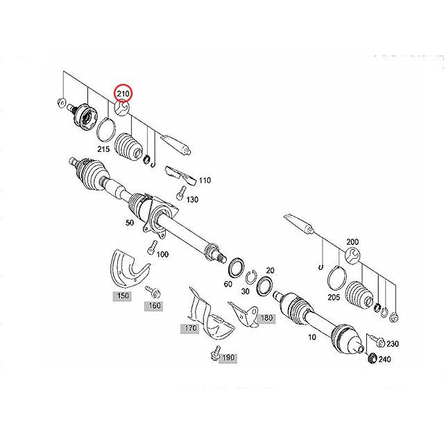 ドライブシャフト ブーツ フロント アウター 88mm 左右共通(片側) メルセデスベンツ Aクラス W169 A170 A180 A200 ...