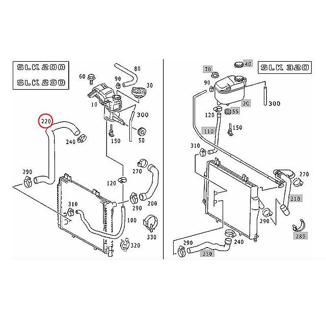 Mercedes-Benz（メルセデス・ベンツ） ラジエター ロアホース SLKクラス R170 SLK230コンプレッサー : セントピア ...