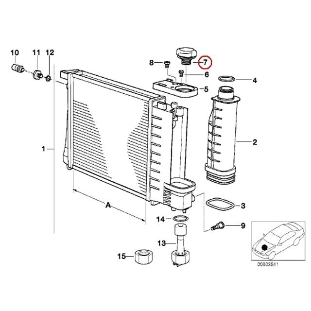 BMW ラジエターキャップ E30 E36 E46 E34 E39 F07 F10 F11 F12 F13 E32 E38 E65 E66 F01 F02 X3(E83) X5(E53) Z3 ...