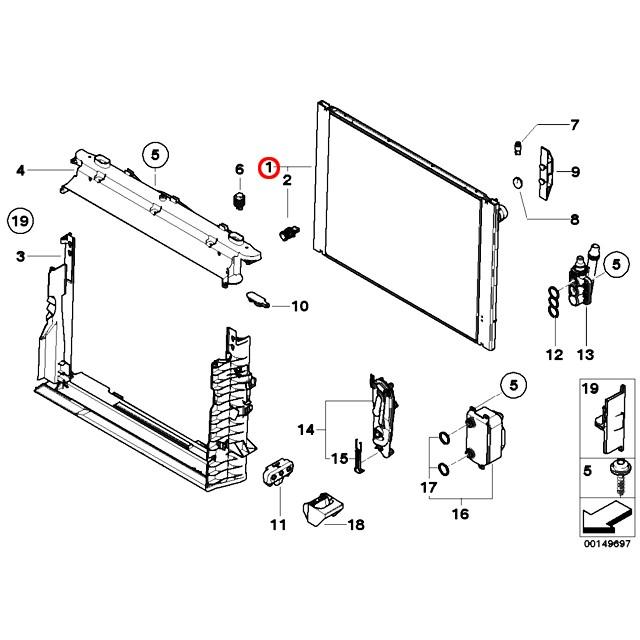 ラジエター 4つ穴タイプ BMW E60 E61 E63 E64 E65 E66 M54 N52 直6エンジン N62 V8エンジン :17117519209:セントピア ショッピングストア ...