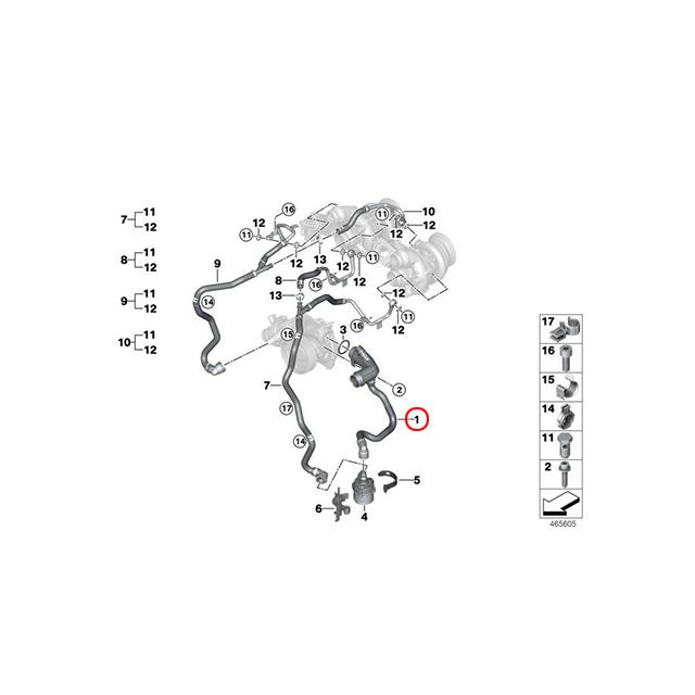 BMW ウォーターホース 5シリーズ G30 523i 530e 530i A20 JA20 JA20P JA20PH JR20 JR20S ...