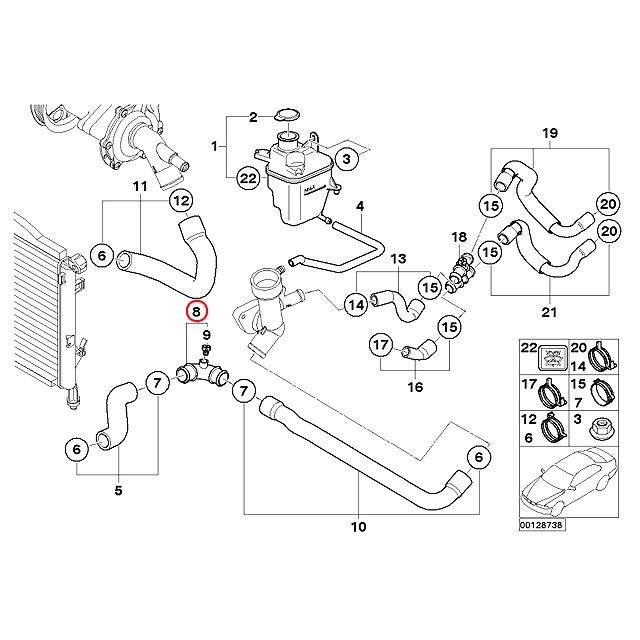 MINI 純正品 クーラントホース ジョイント MINI(ミニ) R50 R52 クーパー ワン RA16 RF16 Cooper One ...