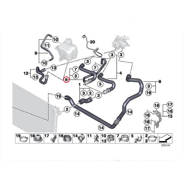 MINI 純正品 クーラントホース MINI(ミニ) R60 R61 クーパー クーパーS ワン XD16 ZA16 ZB16 ZC16 ...