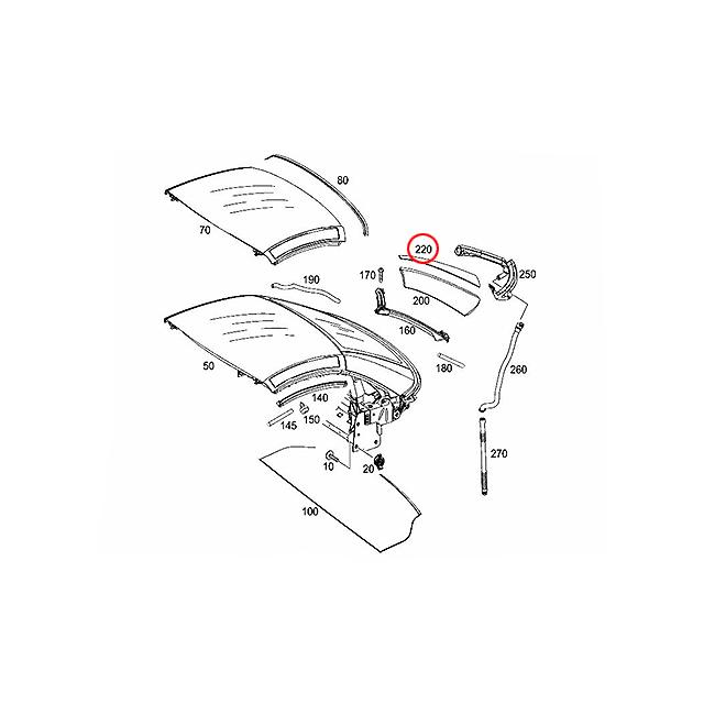 Mercedes-Benz（メルセデス・ベンツ） 純正品 右側 Cピラー カバートリム SLKクラス R172 SLK200 SLK350 ...