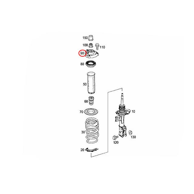 Mercedes-Benz アッパーマウント フロント 左右共通(1個) メルセデスベンツ CLAクラス W117 CLA180 CLA250 ...