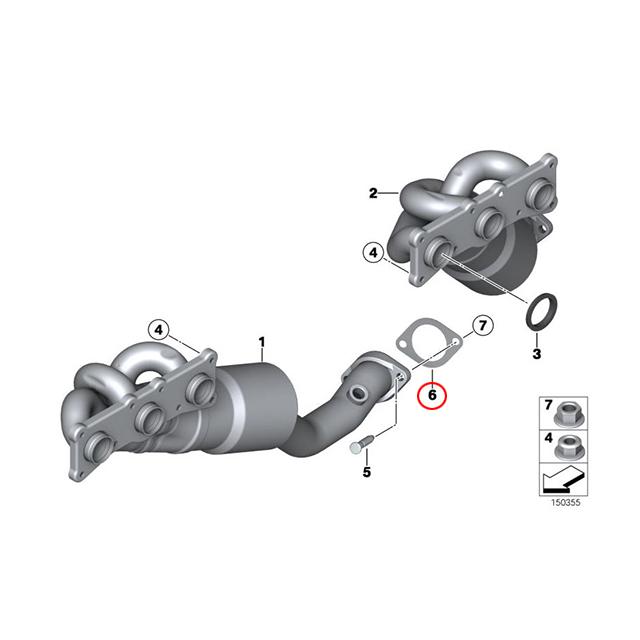BMW エキゾーストマニホールドガスケット E60 E61 E63 E64 E82 E87 E88 E90 E91 E92 E93 F07 F10 F11 X1(E84) X3(E83) X3 ...