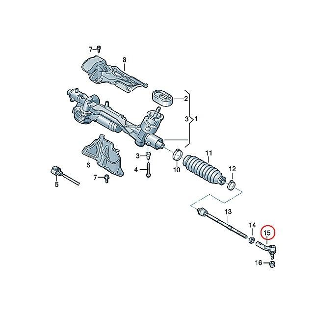 Audi タイロッドエンド 左側 アウディ A3/S3/RS3 8PAXW 8PAXX 8PBDBF 8PBGU 8PBLR 8PBLX 8PBMJF 8PBSE 8PBUBF 8PBVY ...