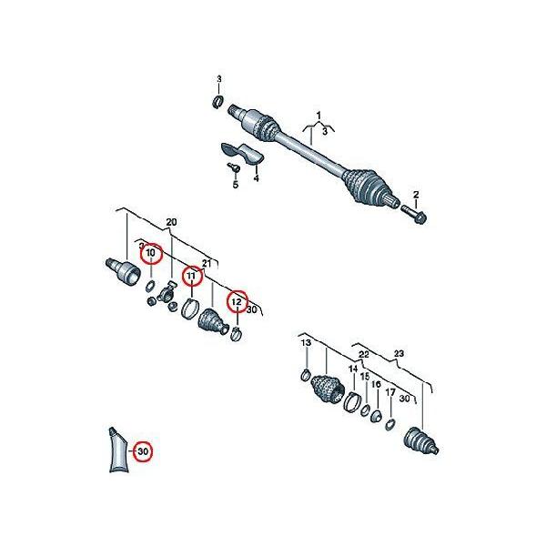 ドライブシャフト ブーツ フロント インナー 左右共通(片側) フォルクスワーゲン ポロ 9NBUD 9NBTS POLO ...