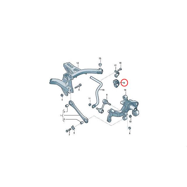 Audi スタビブッシュ リア 左右共通(片側分) アウディ A3 8PAXW 8PAXX 8PBDBF 8PBGU 8PBLR 8PBLX 8PBMJF 8PBSE 8PBUBF 8PBVY ...