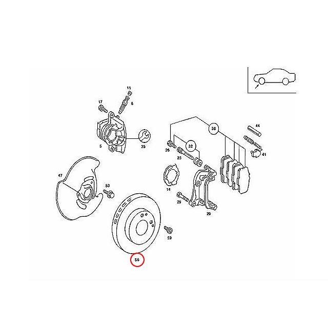 Mercedes-Benz ブレーキローター フロント 左右セット メルセデスベンツ 190クラス W201 190D2.5 190E ...