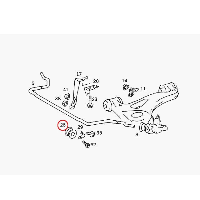 Mercedes-Benz スタビライザー ブッシュ フロント インナー(1個) メルセデスベンツ Cクラス W202 C200 C220 ...