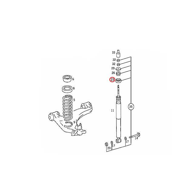 ラバーバッファ (1個) メルセデスベンツ R170 R171 W169 W202 W203 W208 W209 W245 ...