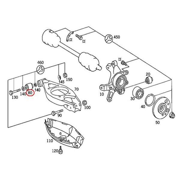 ロアアーム ブッシュ リア 左右共通 1個 メルセデスベンツ Eクラス W210 E230 E240 E320 E420 E50 E430 E55AMG :2023520165-ed07 ...