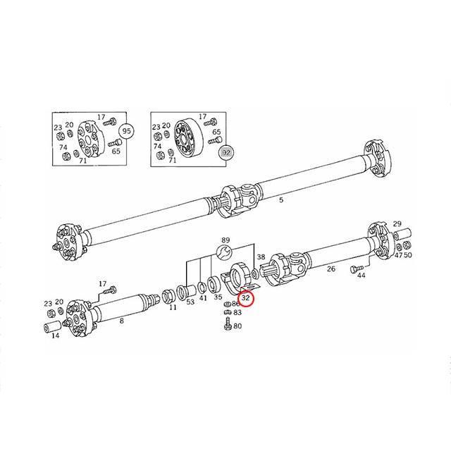 Mercedes-Benz プロペラシャフト センターベアリングサポート メルセデスベンツ SLKクラス R170 SLK230 ...