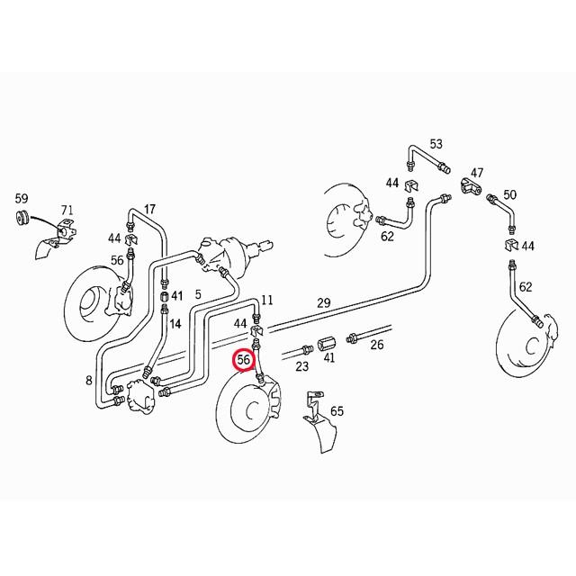 Mercedes-Benz ブレーキホース フロント メルセデスベンツ S/CLクラス W140 300SE 400SEL 500SE ...