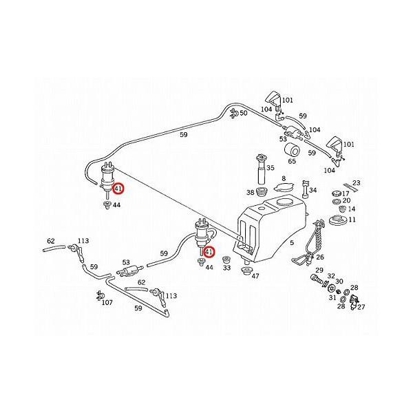 Mercedes-Benz（メルセデス・ベンツ） ウインドウウォッシャーポンプ W201 W202 W124 R107 R129 W126 ...
