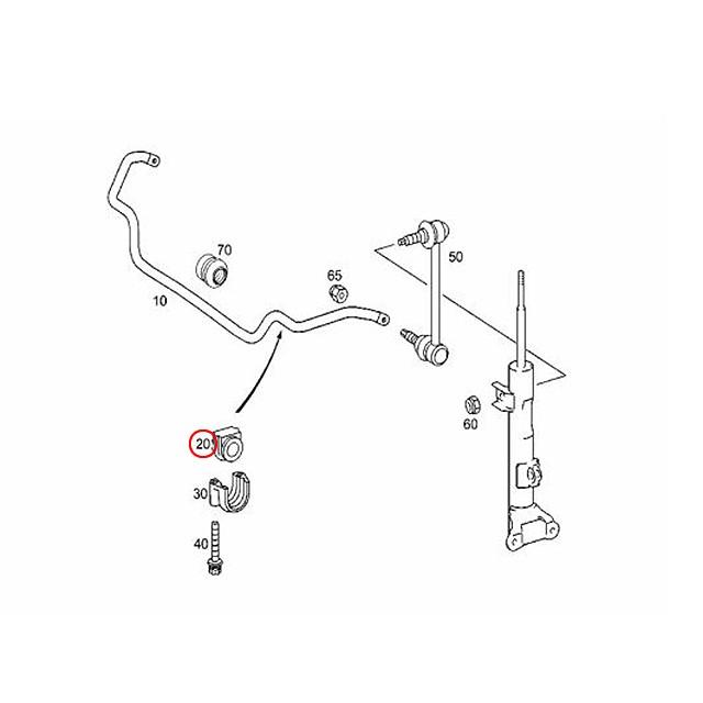 Mercedes-Benz スタビライザー ブッシュ フロント 左右共通 メルセデスベンツ Cクラス W203 C180 C200 C230 ...