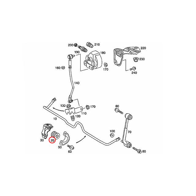 Mercedes-Benz（メルセデス・ベンツ） スタビライザー ブッシュ リア 左右共通(1個) Cクラス W203 C180 C200 ...