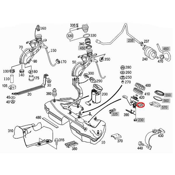 Mercedes-Benz 燃料レベルセンサー フューエルレベルセンサー メルセデスベンツ Cクラス W203 C180 C200 C230 ...