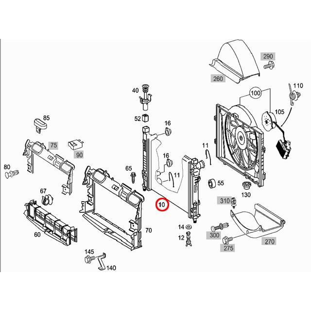 Mercedes-Benz ラジエター メルセデスベンツ SLKクラス R171 SLK280 SLK350 : セントピア ショッピング ...