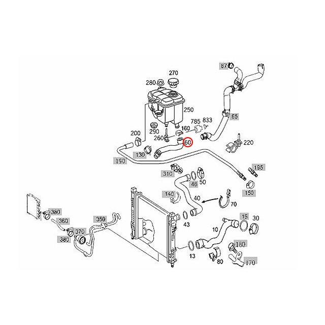 ウォーターホース メルセデスベンツ Cクラス W203 C240 C320 C32AMGコンプレッサー C55AMG :2035012682 ...