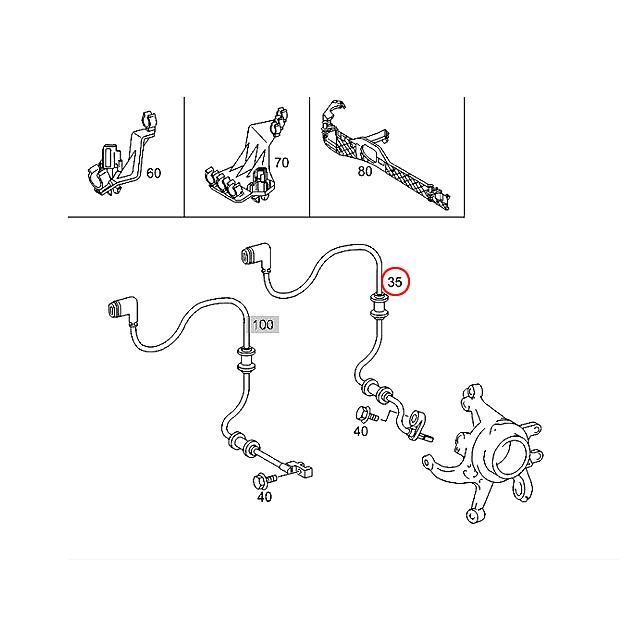 Mercedes-Benz ABSセンサー リア 右側 メルセデスベンツ Cクラス W203 C180 C200コンプレッサー C230 ...