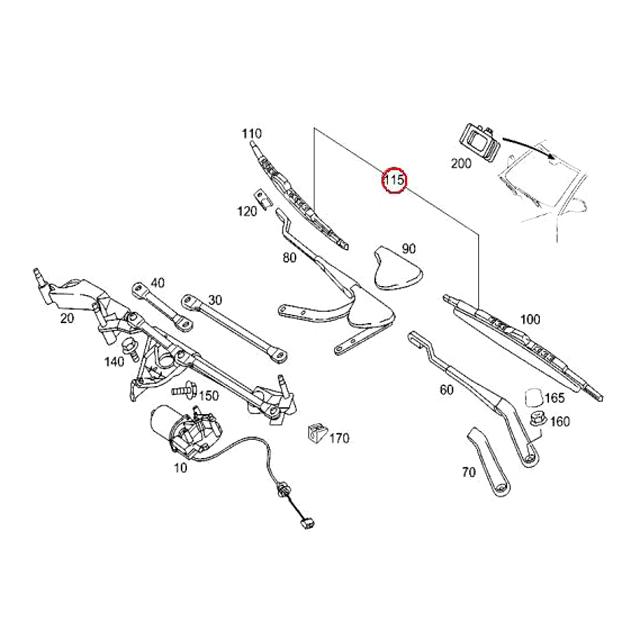 Mercedes-Benz（メルセデス・ベンツ） フロント ワイパーブレード 左右セット W203 C180 C200 C230 C240 ...