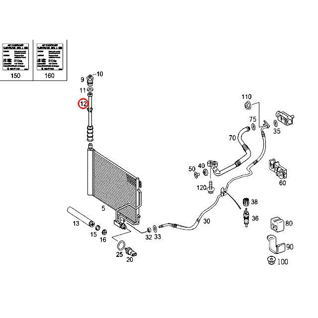 Mercedes-Benz エアコン ドライヤー カートリッジ レシーバー メルセデスベンツ SLKクラス R171 SLK200 ...