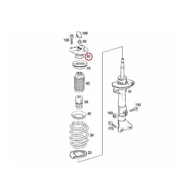 Mercedes-Benz アッパーマウント フロント 左右共通 メルセデスベンツ W204 W207 : セントピア ショッピングストア ...