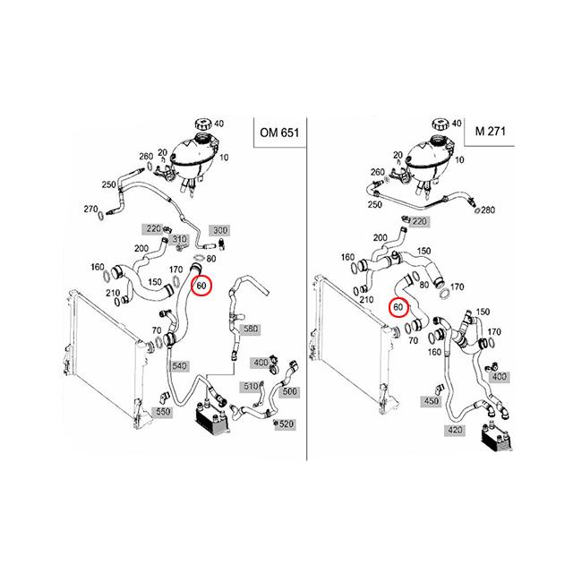 Mercedes-Benz ラジエター アッパーホース メルセデスベンツ Cクラス W204 C63AMG : セントピア ショッピングストア ...