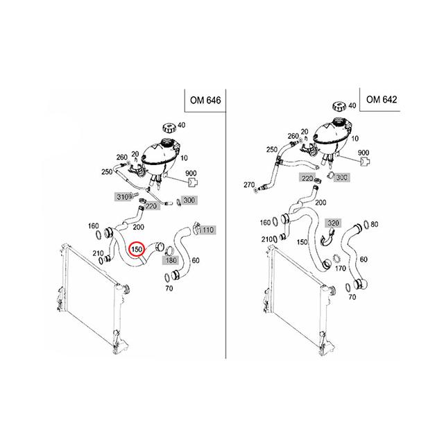 Mercedes-Benz ラジエター ロアホース メルセデスベンツ Cクラス W204 C63AMG : セントピア ショッピングストア ...