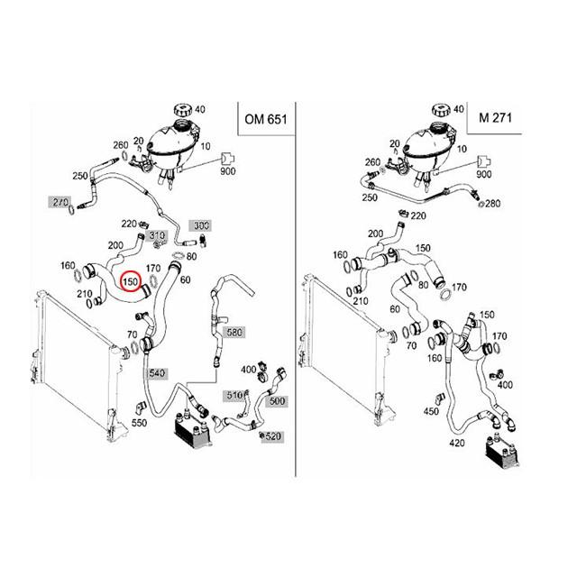 ラジエター ラジエーター ロアホース メルセデスベンツ Cクラス W204 C180 C200 C250 リターンホース ...