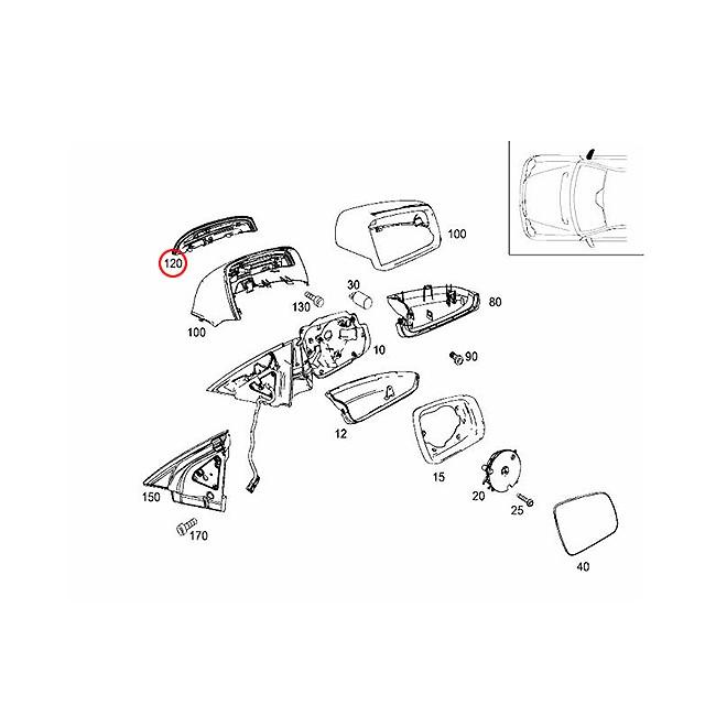 Mercedes-Benz（メルセデス・ベンツ） ドアミラーウインカー フラッシャー 右側 Vクラス W639 3.2 3.5 V350 ...