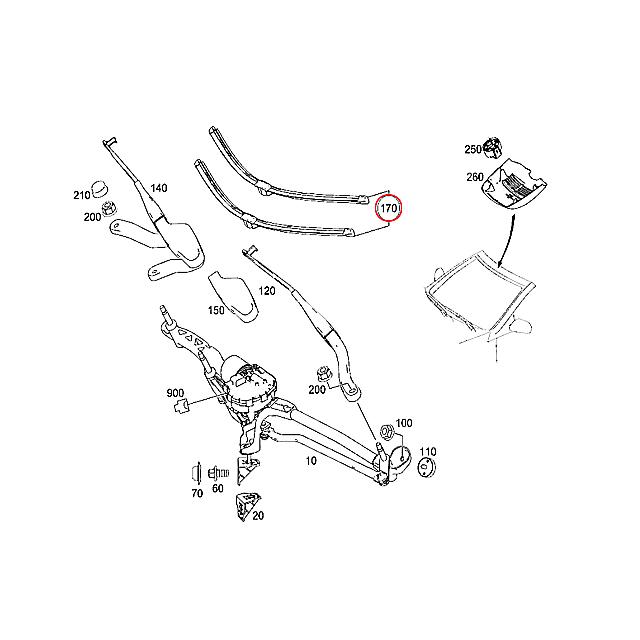 Mercedes-Benz フロント ワイパーブレード 左右セット メルセデスベンツ Eクラス W207 E250 E350 E400 ...
