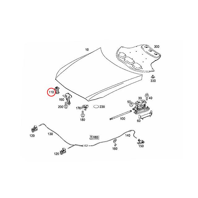 Mercedes-Benz フードスプリング (1個) メルセデスベンツ Sクラス W222 S300H S400H S550 S550E ...