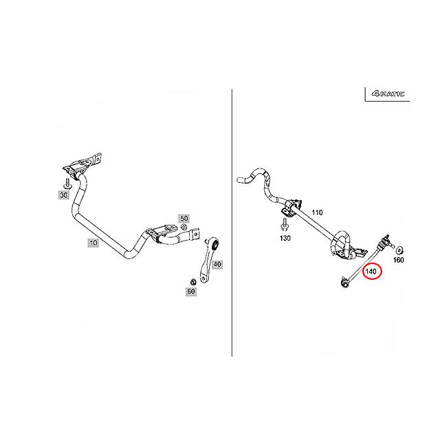 Mercedes-Benz スタビリンクロッド フロント 左側 メルセデスベンツ Cクラス S205 C200 4マチック 4MATIC車用 ...
