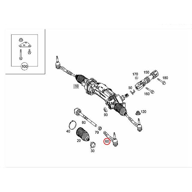 Mercedes-Benz タイロッドエンド 右側 メルセデスベンツ Cクラス W205 C180 C200 C220D C250 C350E ...