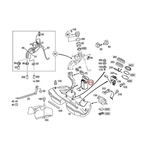 Mercedes-Benz フューエルポンプ メルセデスベンツ Cクラス W203 C230 C240 C280 : セントピア ショッピング ...