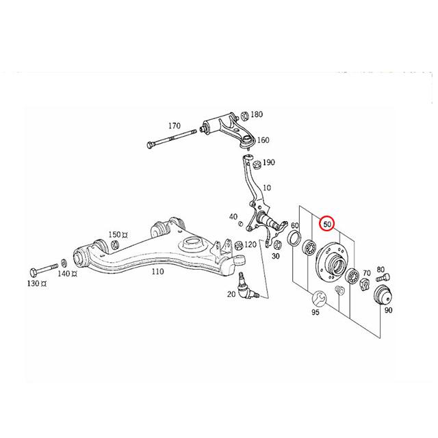 Mercedes-Benz ホイール ハブベアリング フロント 左右共通(1個) メルセデスベンツ R170 W202 W208 W210 ...