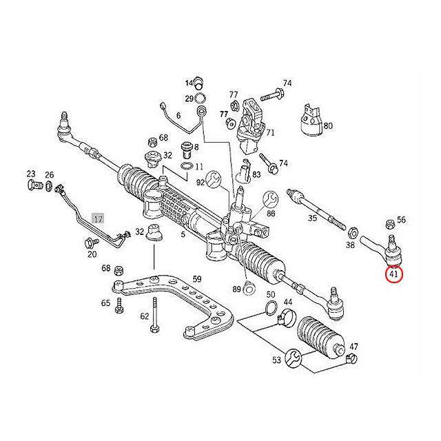 Mercedes-Benz ステアリング タイロッドエンド 左側 メルセデスベンツ Eクラス W210 E230 E240 E320 E400 E420 E430 E50AMG E55AMG ...