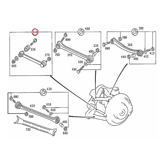 Mercedes-Benz タイロッド リア 左右共通(1本) メルセデスベンツ 190クラス W201 190D2.5 190E 190E2 ...