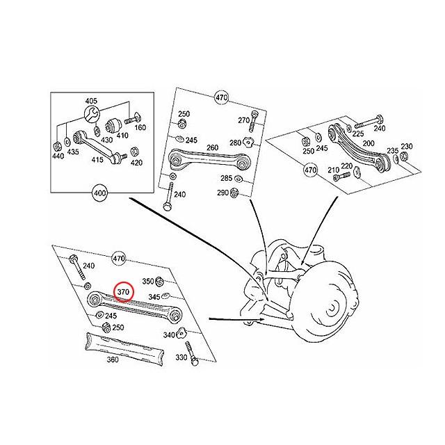 Mercedes-Benz ストラットアーム リア 左右共通(1本) メルセデスベンツ R129 R170 R171 W124 W201 ...
