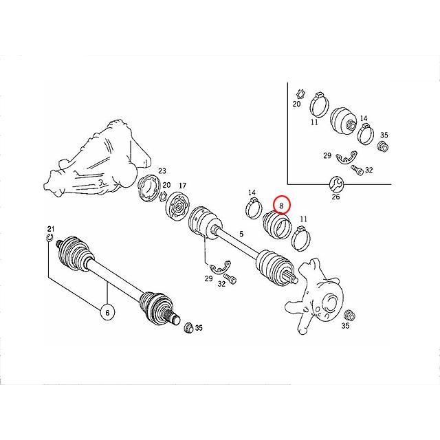 ドライブシャフトブーツ インナー アウター メルセデスベンツ CLKクラス W208 CLK320 ※車種によって異なるため適合確認必須 ...